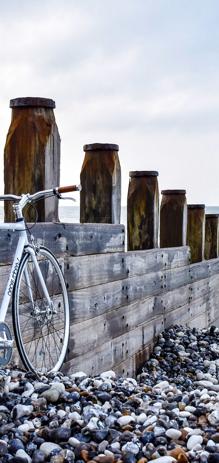 Beach Bicycle Bike Nature Ocean Wallpaper - [720x1520]