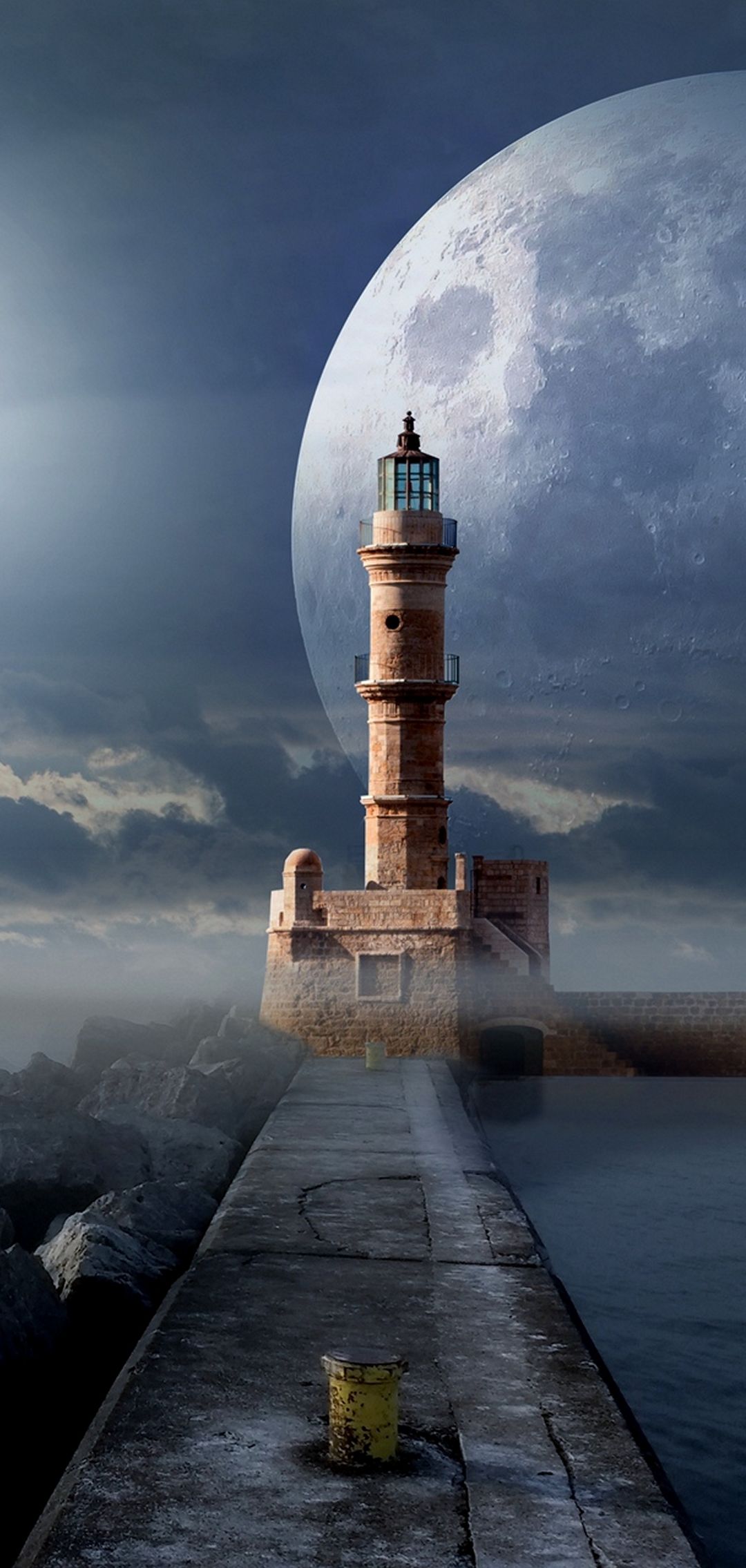 Lighthouse Moon Pier - [1080x2270]
