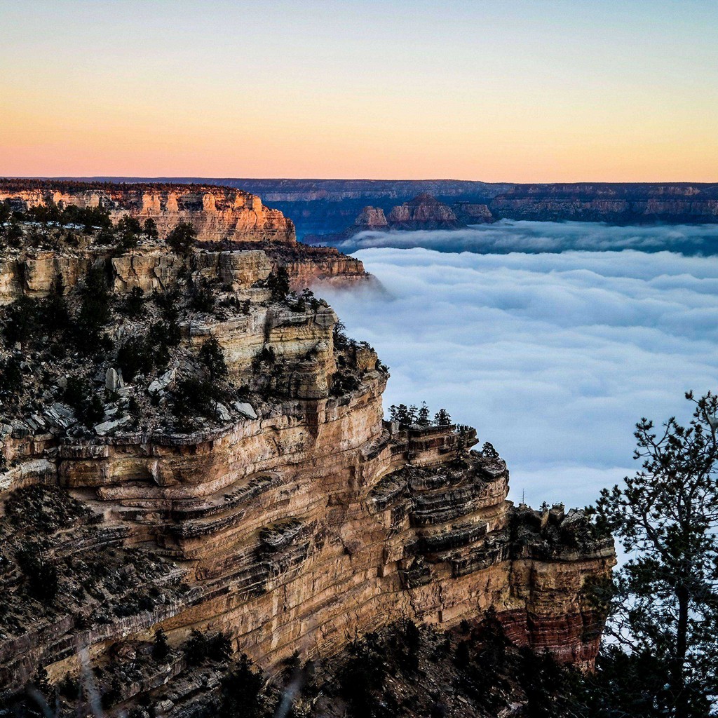 Peak Summit Ridge Cliff Sea Wallpaper - [1024x1024]